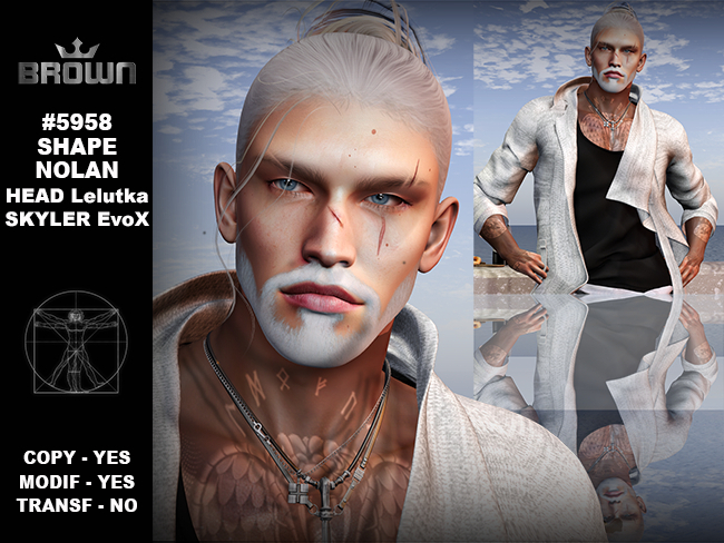 Second Life Marketplace - 5958 SHAPE NOLAN HEAD Lelutka SKYLER EvoX
